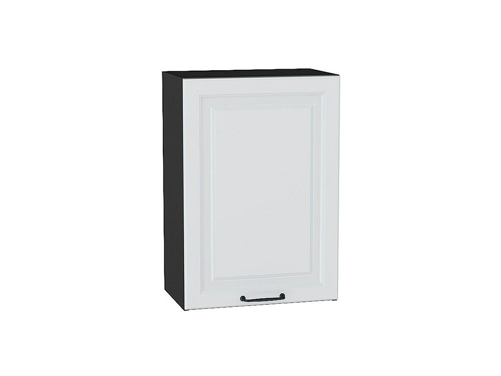 VVT Шкаф верхний с 1-ой дверцей Ницца Graphite, Blanco, 720, 500 В*Ш*Г 716*500*318, фасад МДФ Blanco, корпус Graphite Blanco