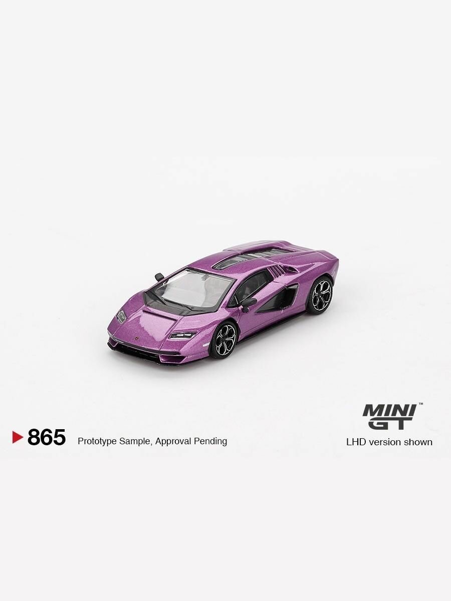 Машинка Mini GT 1:64 MGT865 Lamborghini Countach LPI 800-4 Viola 30th Die-cast Alloy Car Model Collection Display Toy Gift
