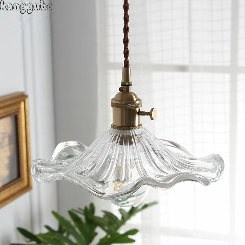 Люстра Clear Lighting "Лист лотоса", E27, 3000K, 5-10 м², регулировка высоты，прозрачный цвет