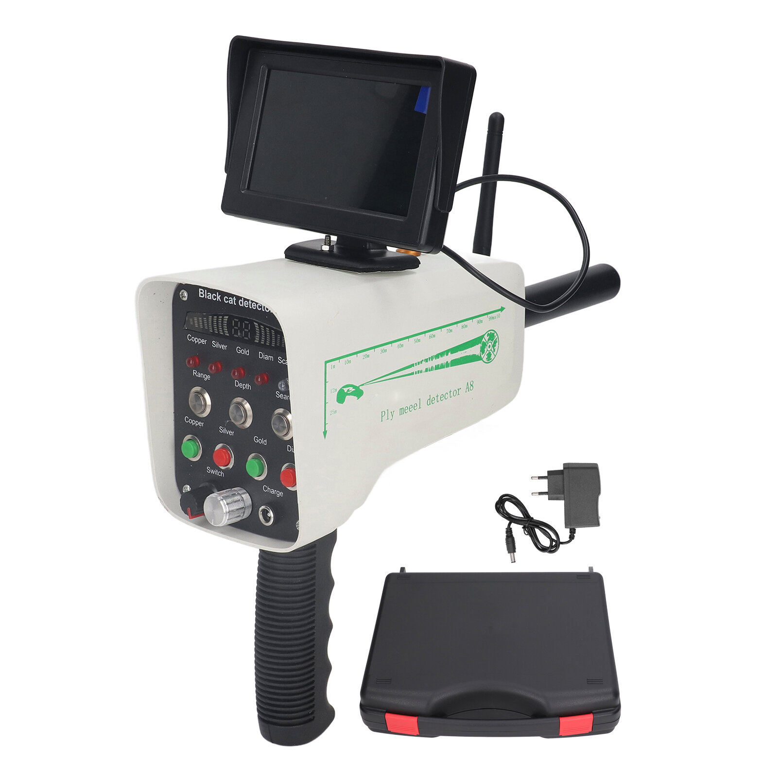Подземный металлоискатель дальнего действия с экраном высокого разрешения для поиска золота, серебра и меди.