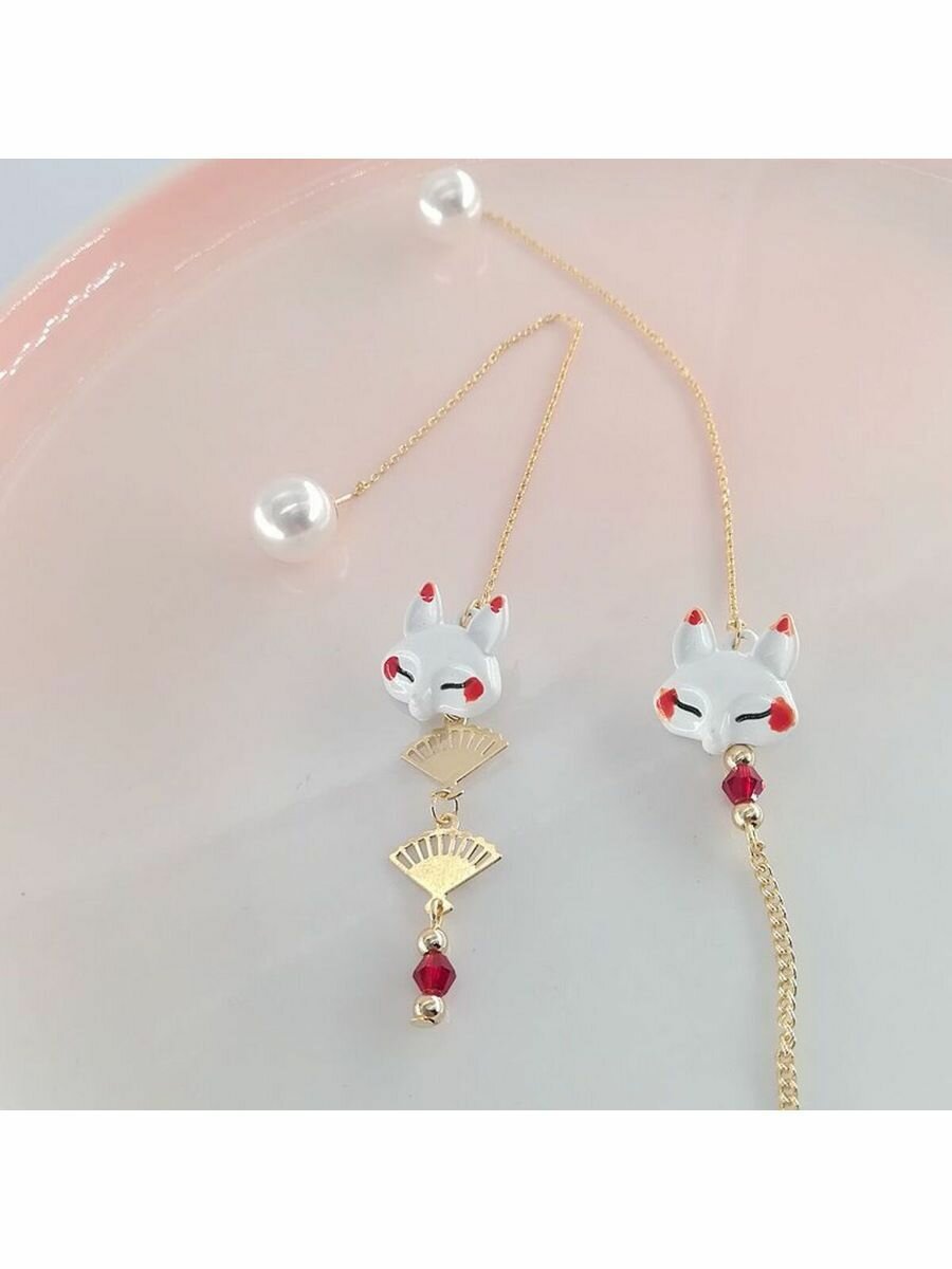 Серьги пусеты, эмаль