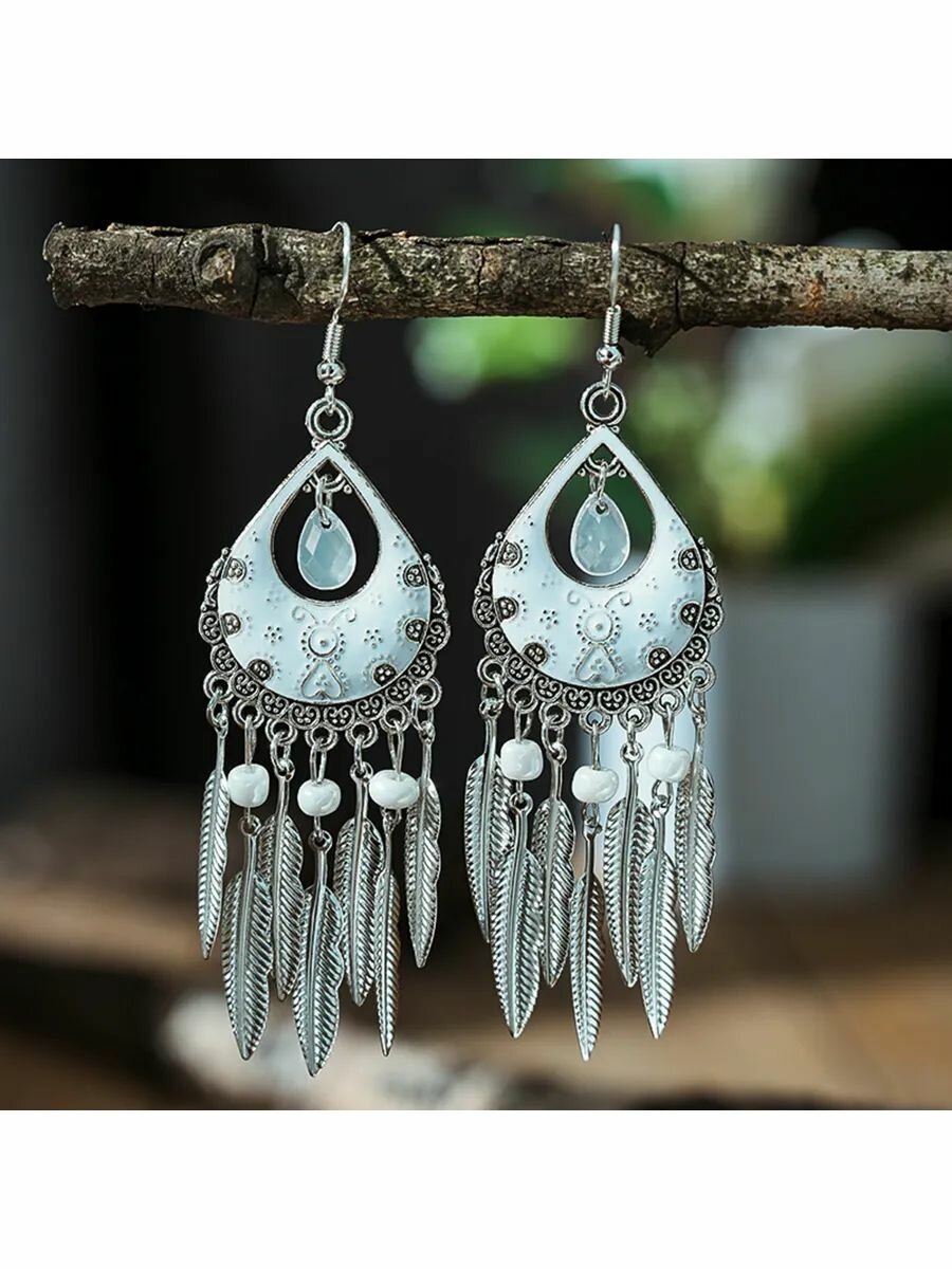 Серьги be self true, эмаль, бирюза синтетическая