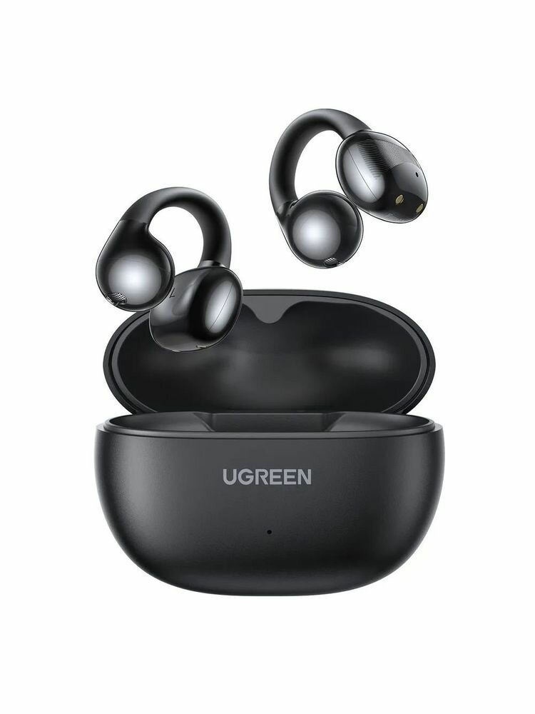 Беспроводные наушники Ugreen HiTune S3 с микрофоном, качественная модель в черносеребристом цвете, оснащенная Bluetooth и разъемом USB TypeC