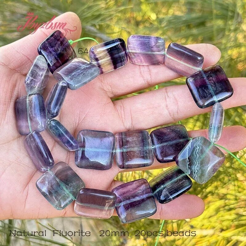 Каменные бусины jbyzbsm флюорит кварц родонит тигровый глаз 20 мм Фиолетовый, Fluorite