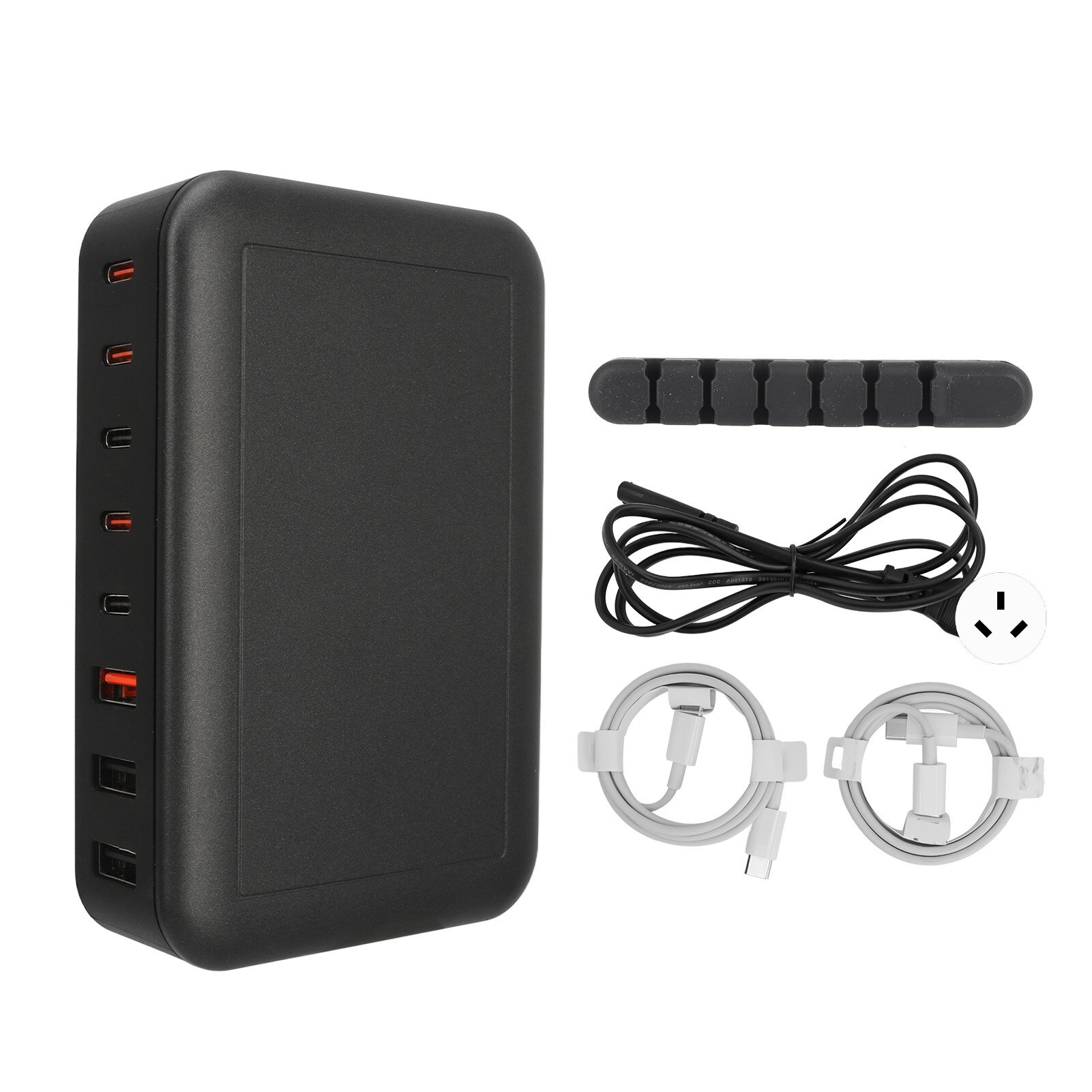 Многопортовое зарядное устройство USB, 235 Вт, 8 портов, PD65 Вт, настольная быстрая зарядная станция USB C для Macbook, 100‑240 В