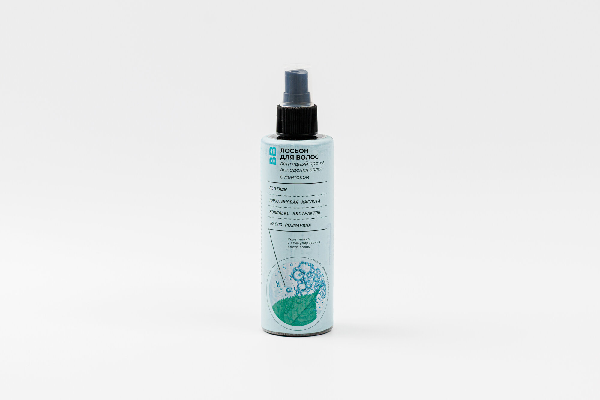 Лосьон против выпадения волос ВкусВилл, для всех типов волос, с ментолом, 190мл