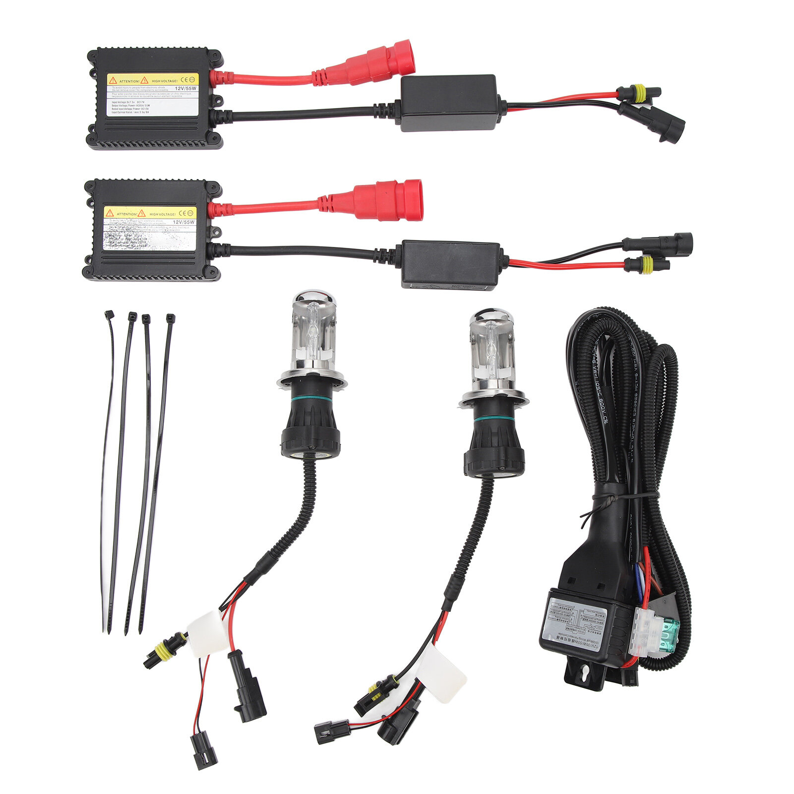 Ксеноновые фары 5500LM H4 Ксеноновая лампа 55W HID HID BUMAL KIT для всех автомобилей DC12V 6000K White