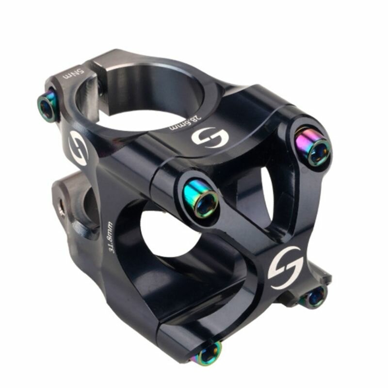 Высокопрочный короткий вынос руля из алюминиевого сплава для замены велосипедного выноса, - Черный титановый колпачок