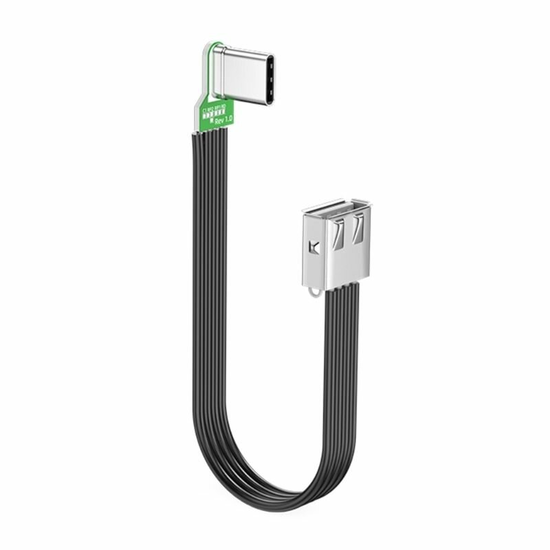 Кабель для передачи данных Type C к USB 2.0 OTG-10 см-левый и правый изогнутые кабели с открытым корпусом