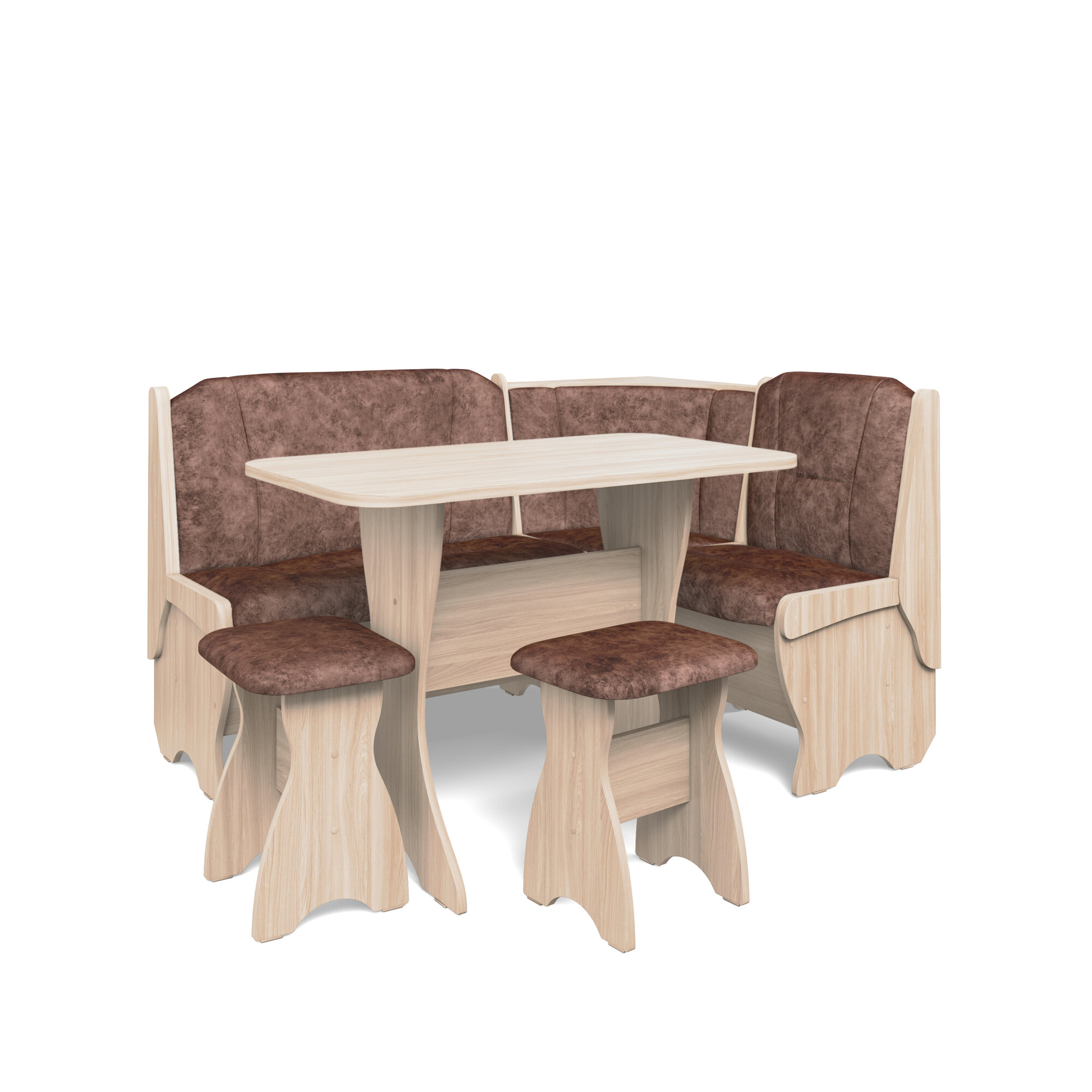 Кухонный уголок Betel Орхидея Однотон ясень, велюр коньяк Размеры: Высота 880мм Глубина 1080мм Ширина 1480мм