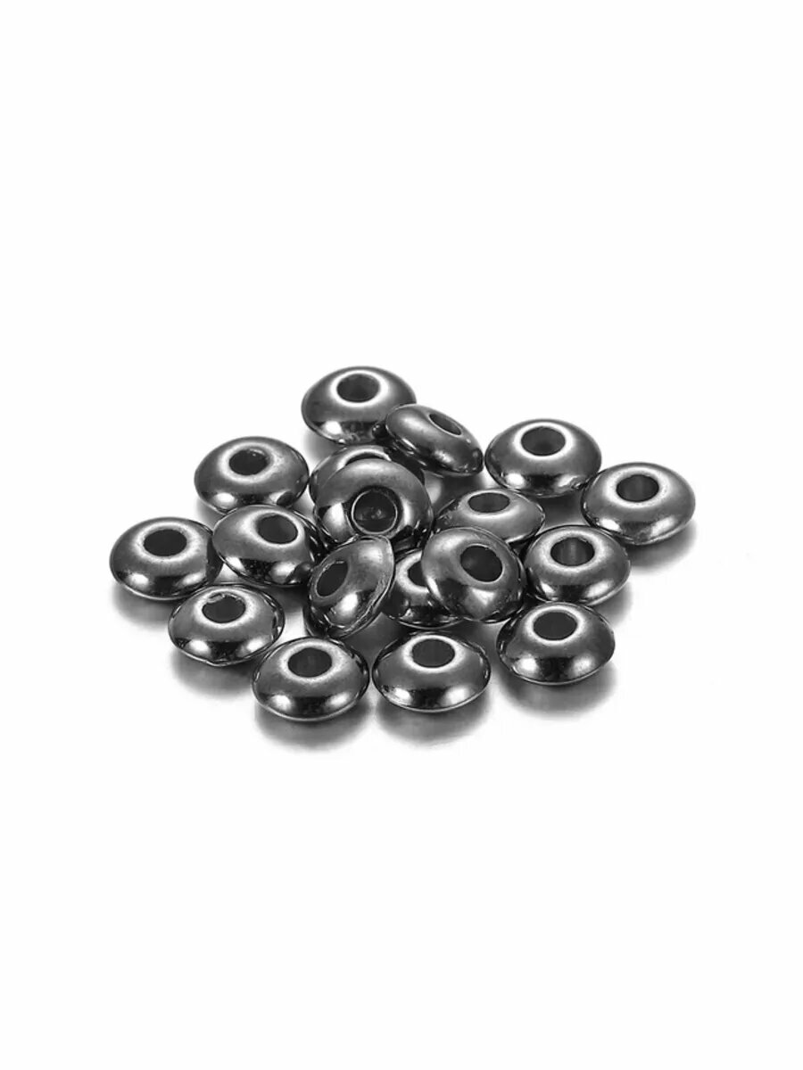 Бусины разделители 5 мм черный акрил