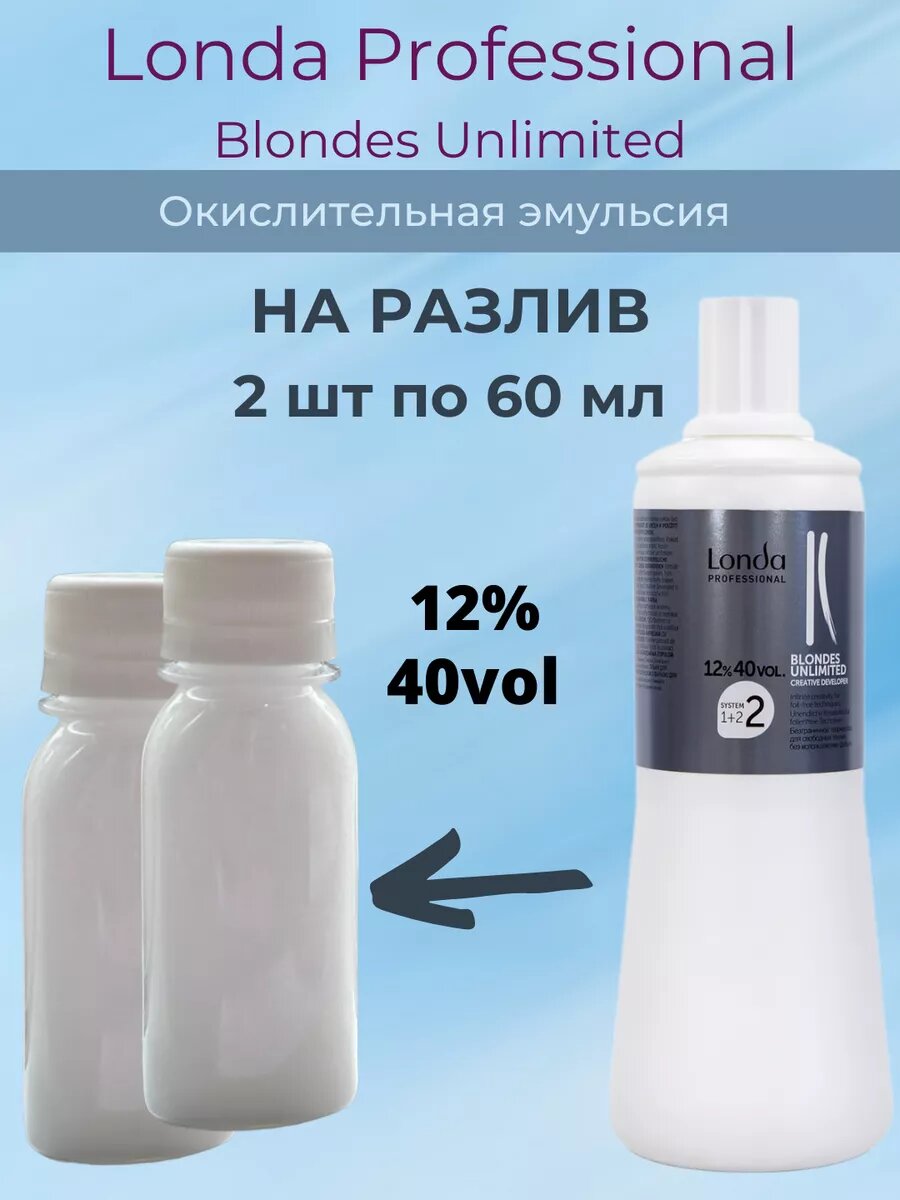Londa Blondes Unlimited оксидант 12% разлив 2 шт по 60мл