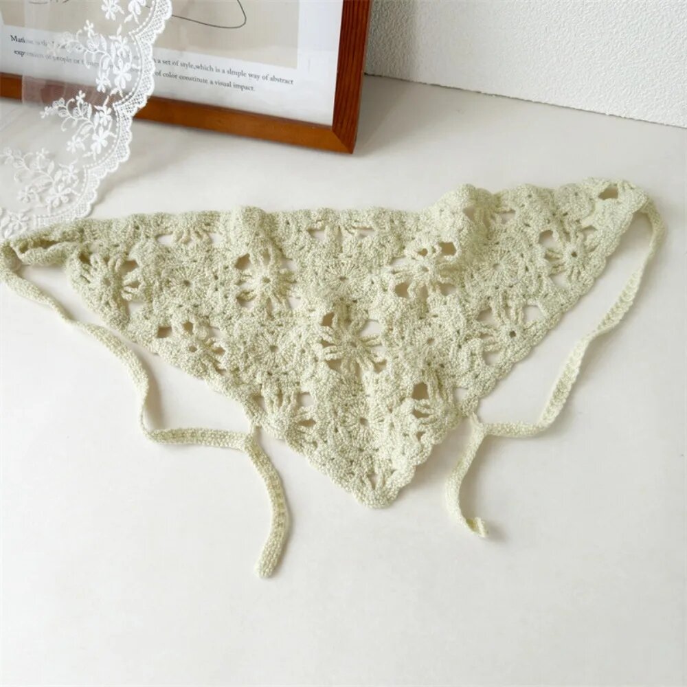 Французский вязаный платок с цветочным принтом