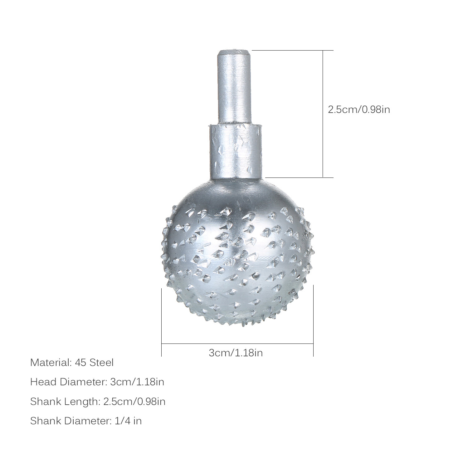 Сферический бор 1/4" по дереву