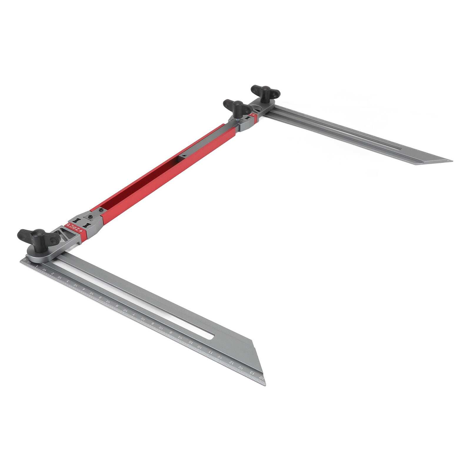 Шаблон для ступеней лестницы Инструмент из алюминиевого сплава Высокая точность Ясные отметки Калибр для ступеней лестницы Инструмент для измерения Фиксирующее устройство для поручней Подоконников Полок, 1 комплект (23 аксессуара) с ящиком для хранения