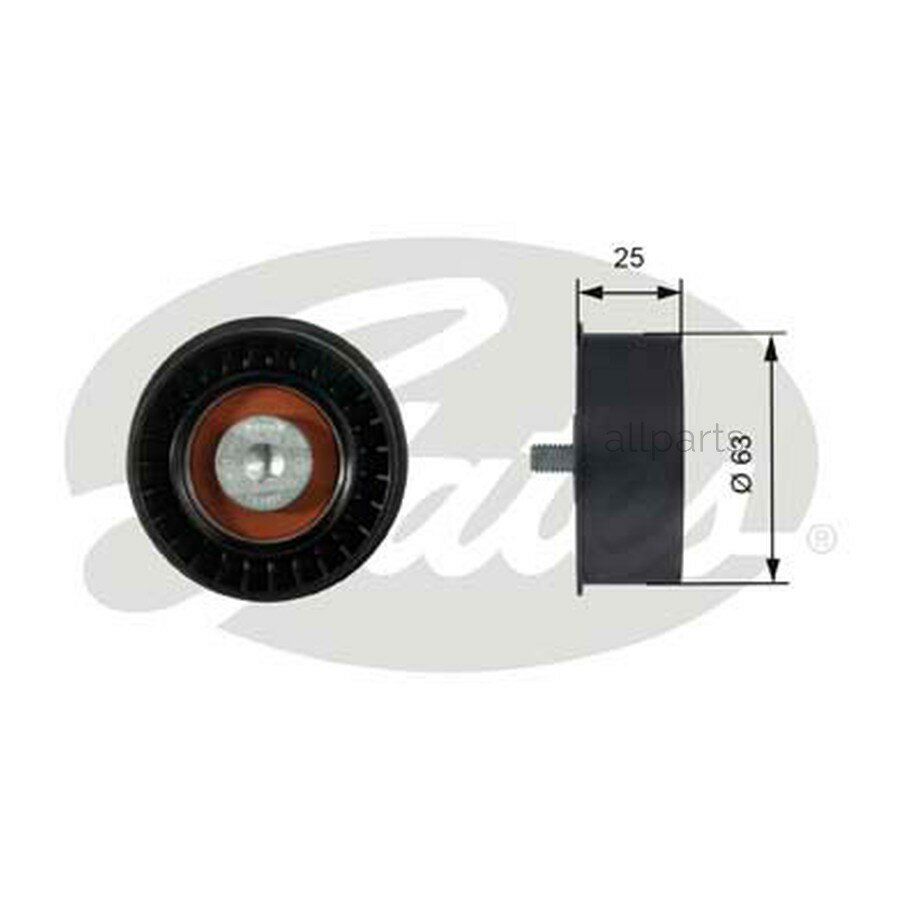 GATES T42077 ролик обводной ГРМ! d63мм\ Chevrolet, Opel Astra 1.6/1.8 94>/Corsa/Vectra/Zafira, Saab 9-3