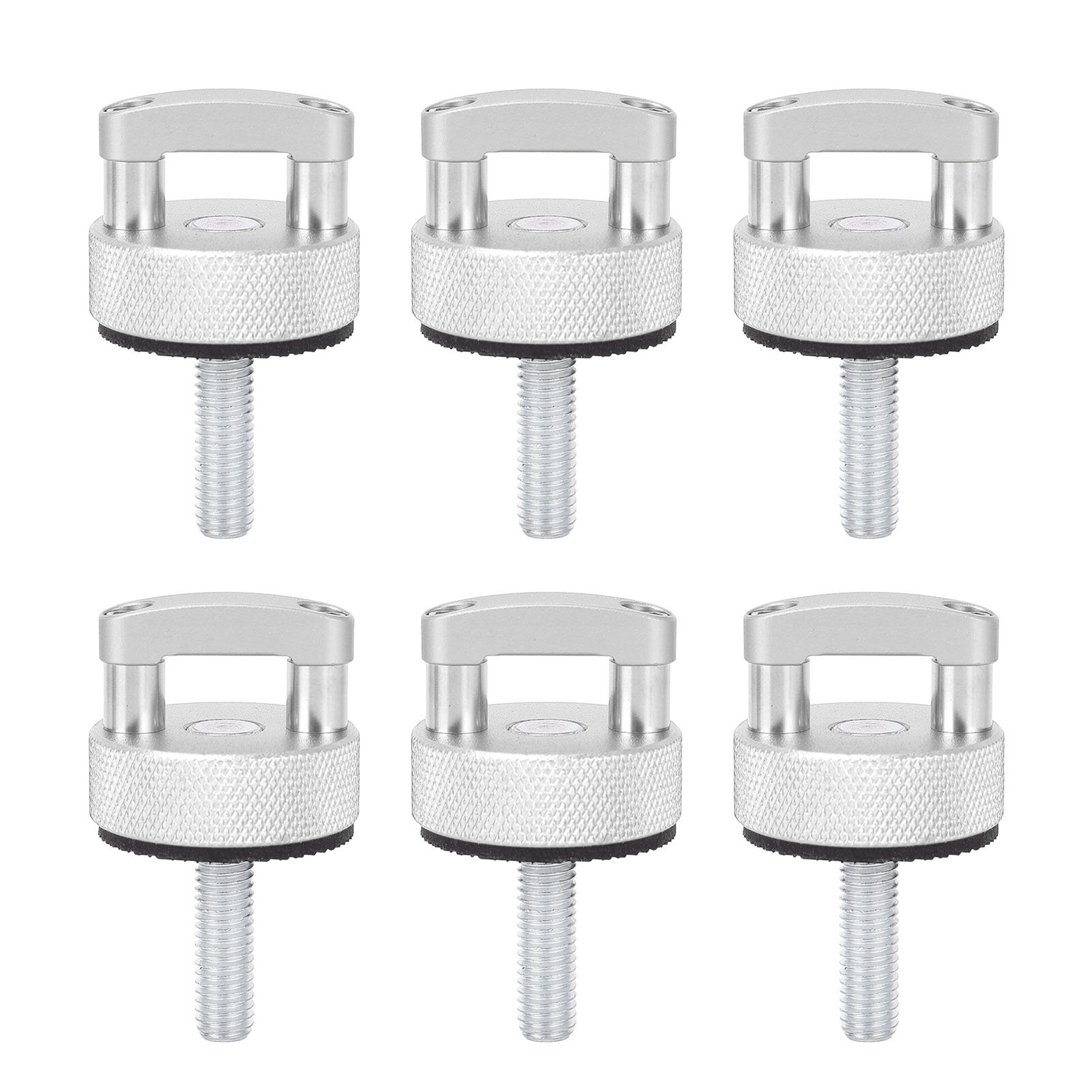 6 шт. быстросъемных винтов с накатанной головкой из нержавеющей стали и алюминия для крепления жесткой крыши с D-образным кольцом, замена для JK JL JT, серебристый цвет.