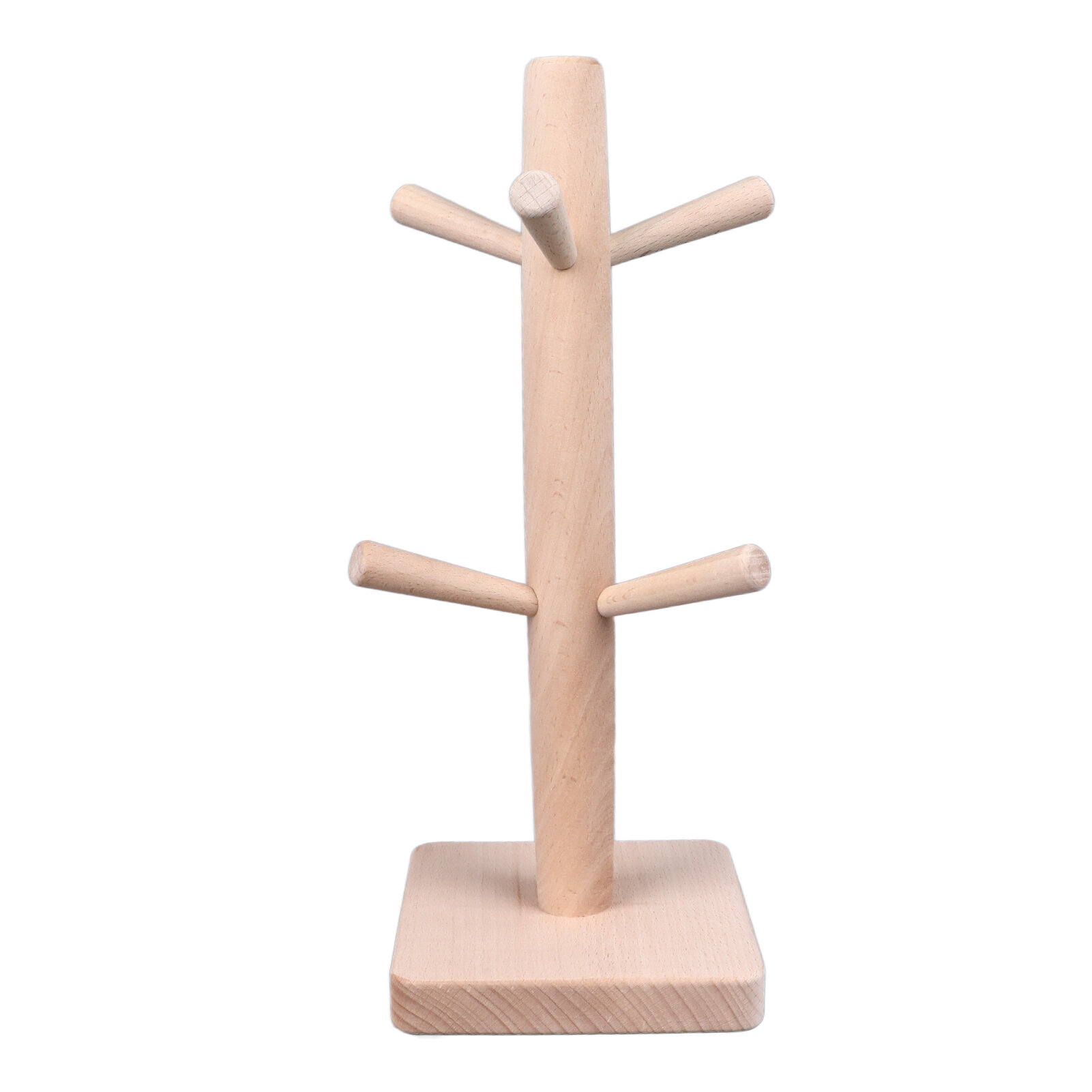 Держатель кружки деревянный вешалка с 6 крючками базовая базовая стойка для кофейного кружки для кухонного шкафа