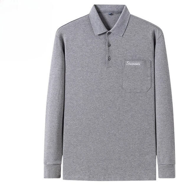 Модная Популярная Корейская рубашка-поло из 100% хлопка с длинными рукавами для мужчин, приталенная Повседневная Простая рубашка, элегантная дизайнерская офисная одежда