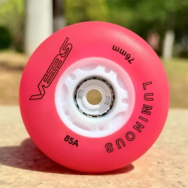 Светодиодные колеса SEBA для роликов 85A 72/76/80 мм 8 шт. Розовый, 76mm, Red