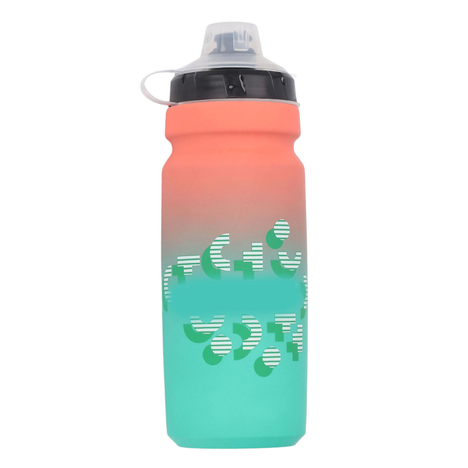 Велосипедная бутылка для воды, большой объем 750 мл, безопасный полипропилен, спортивная бутылка с пылезащитным чехлом, оранжево-зеленая.