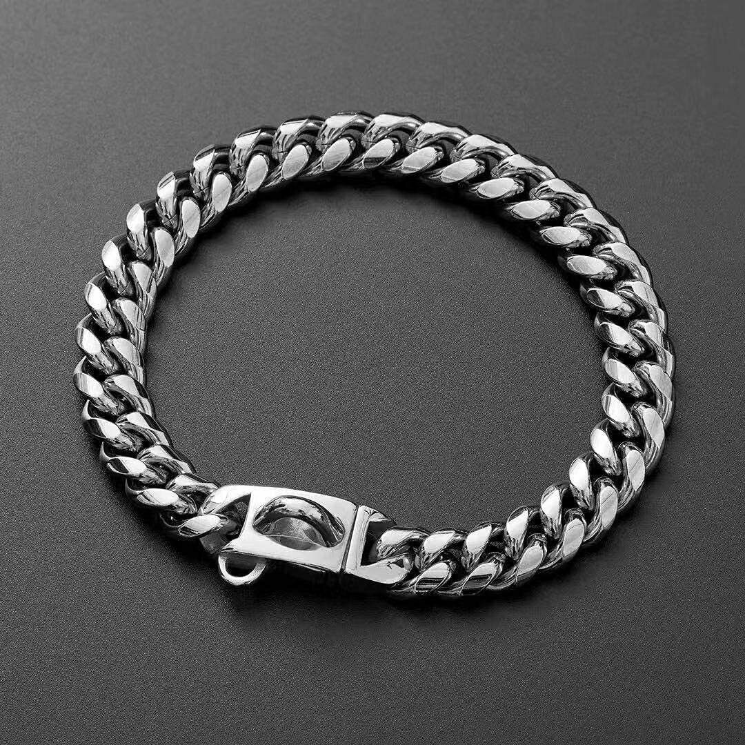 Ошейник-цепочка для собак, металлический ошейник из нержавеющей стали толщиной 14 мм, подходит для средних и крупных собак-.