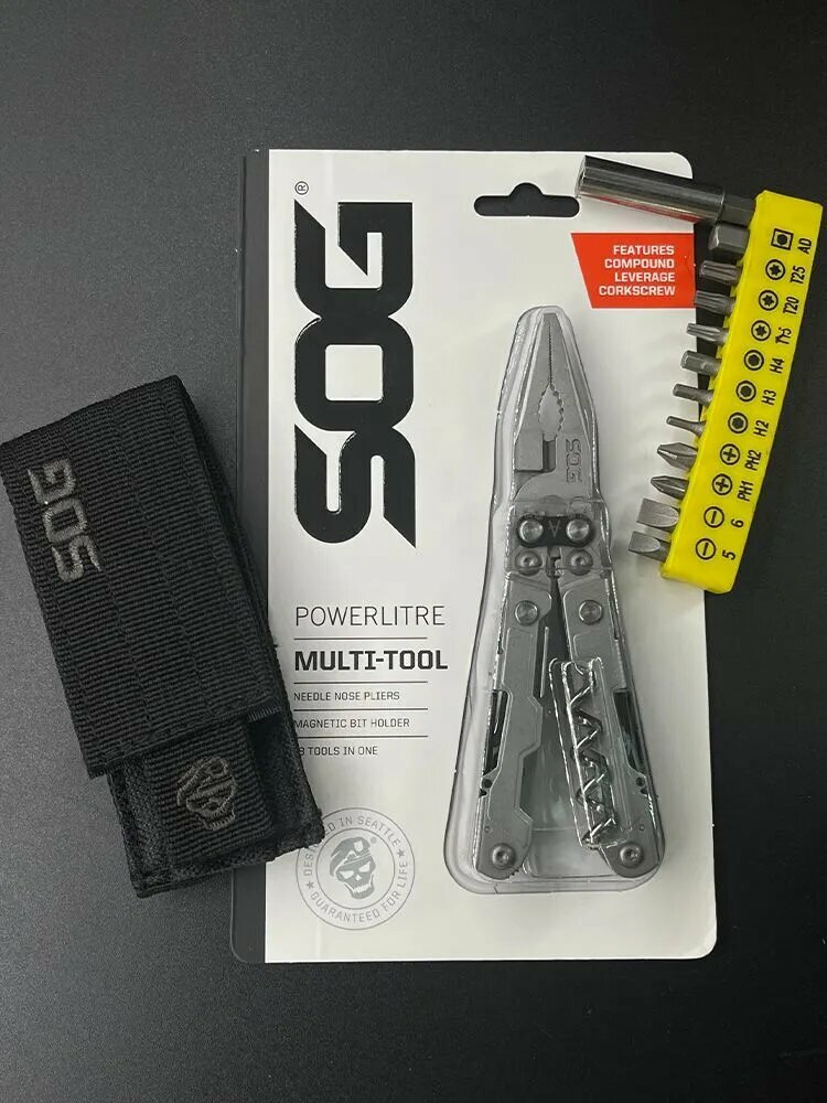 Мультитул SOG PL1001 из нержавеющей стали с плоскогубцами и отвертками для туризма и повседневного использования