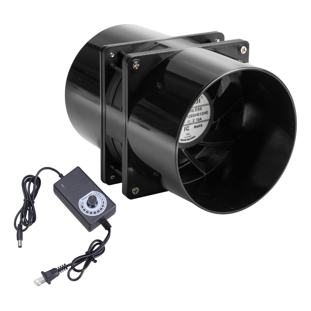 Воздуходувка, Двойной воздуховод, 6000 скоростей, вытяжной вентилятор с усилителем скорости + источник питания с регулировкой скорости, стандарт США