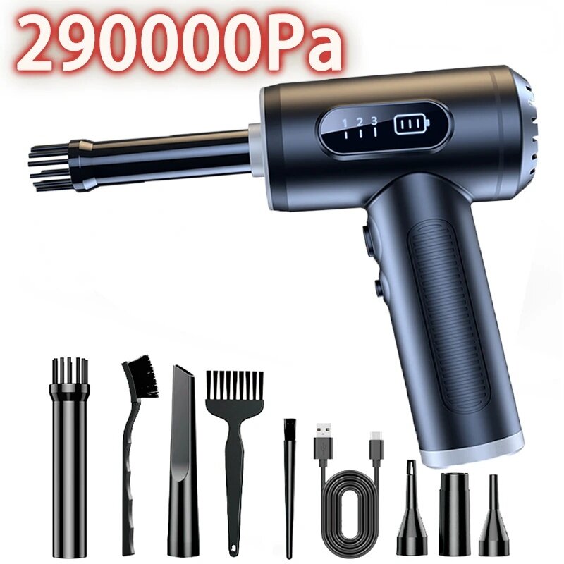 Воздуходувка аккумуляторная, 29000 Pa, мусоросборник, Li-Ion, 6000 mAh, черный