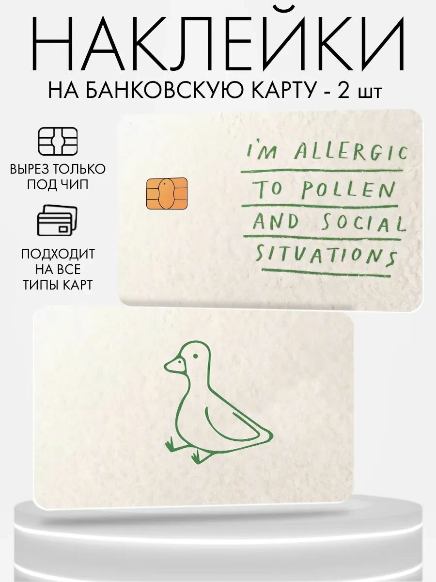 Наклейка на банковскую карту, 2 шт Гусь