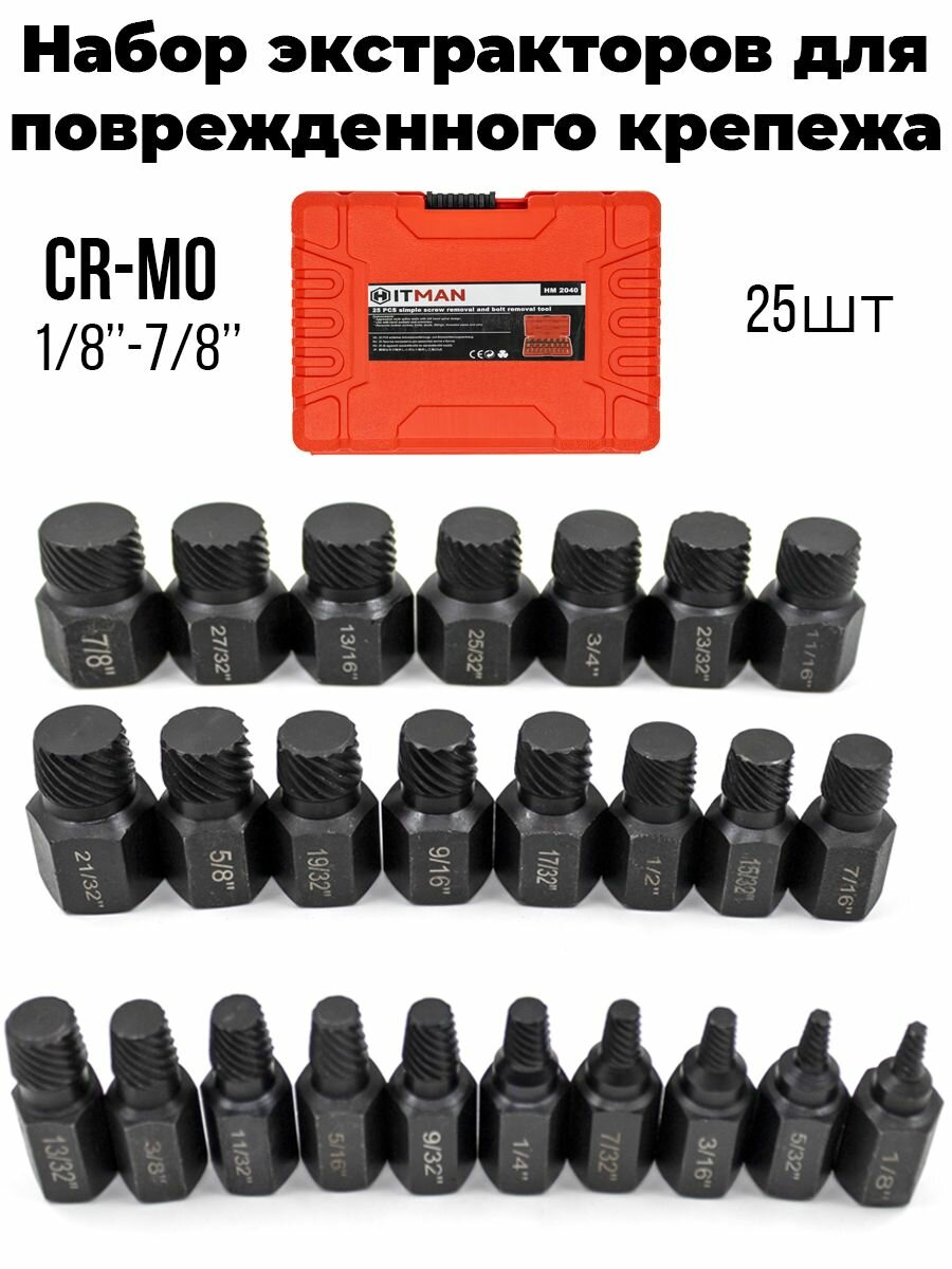 Набор Экстракторов для удаления поврежденных гаек и болтов