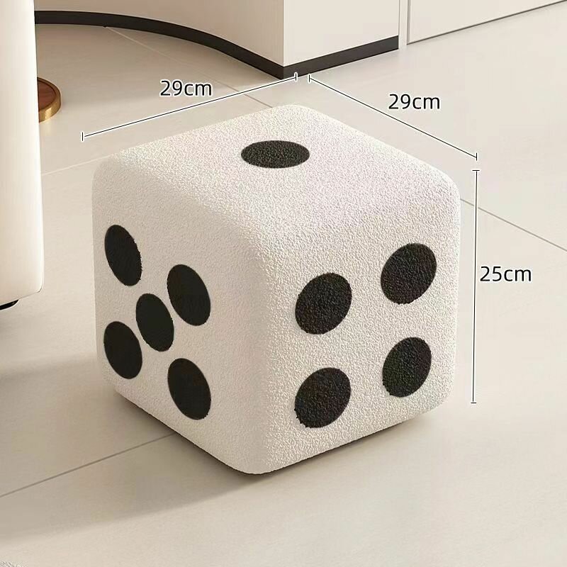 Белое игральные кости, Табурет для смены обуви, Простой, 29x29x25cm