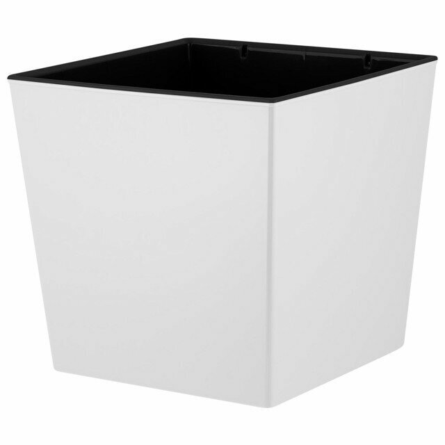 Горшок двойной InGreen London Cube 4,2л w18см h18см белый пластик