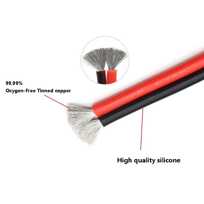 Супермягкий силиконовый кабель 8/6/4/3/2 AWG 24/22/20/18/16/14/12/10AWG, устойчивые к высоким температурам медные кабели из луженой меди, электрический провод