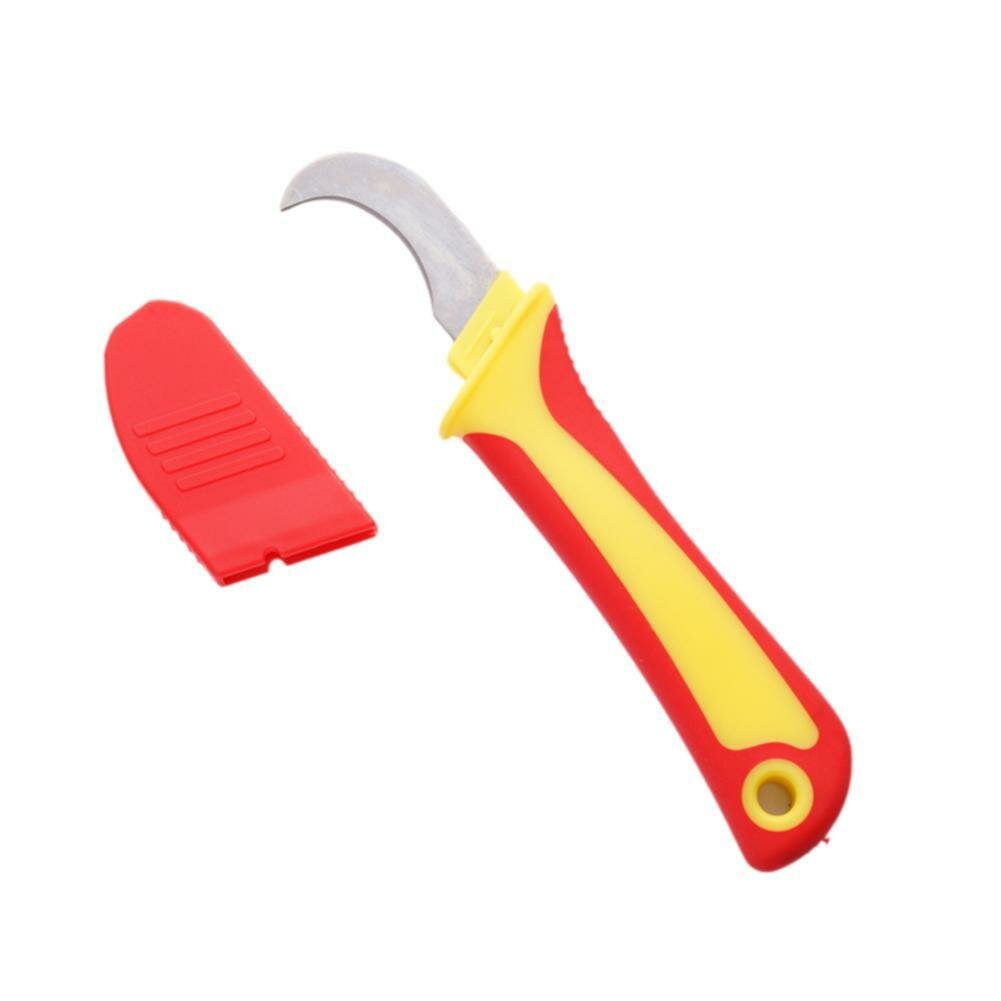 Многофункциональный электрический нож, изогнутое и прямое лезвие, пластиковая ручка, инструмент для зачистки кабеля
