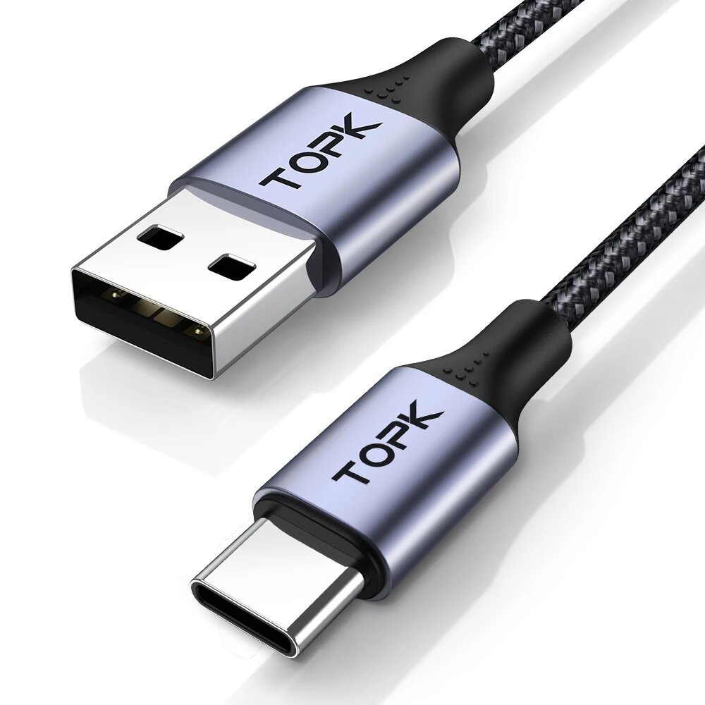 TOPK AN10 3A Кабель Для Быстрой Зарядки Micro USB И Type C С Двойным Разъемом USB-кабель Для Зарядки Для Телефонов Xiaomi Red.