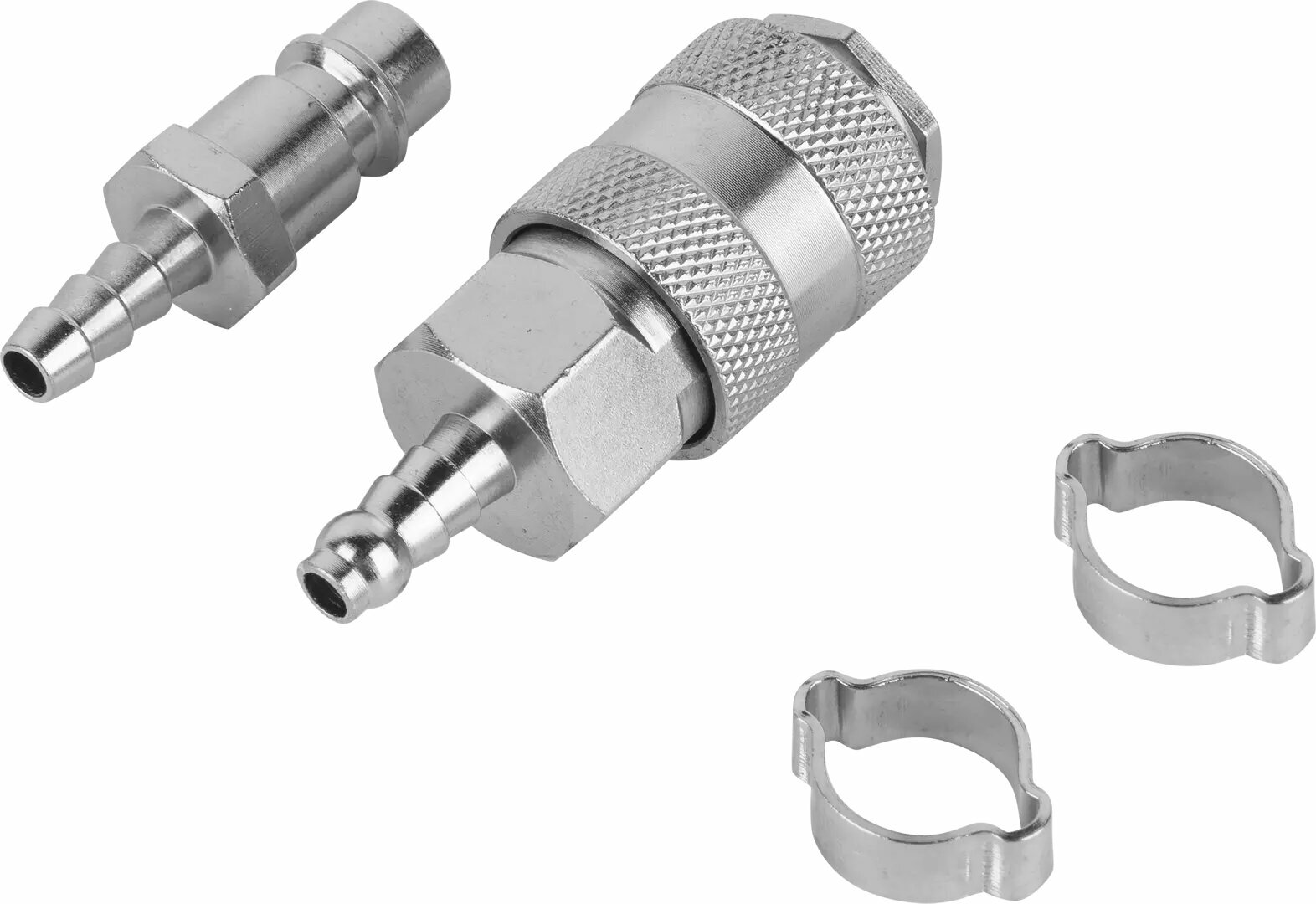 Набор переходников для компрессора Elitech штуцер и муфта рапид 2 кольца 6 - 11 мм