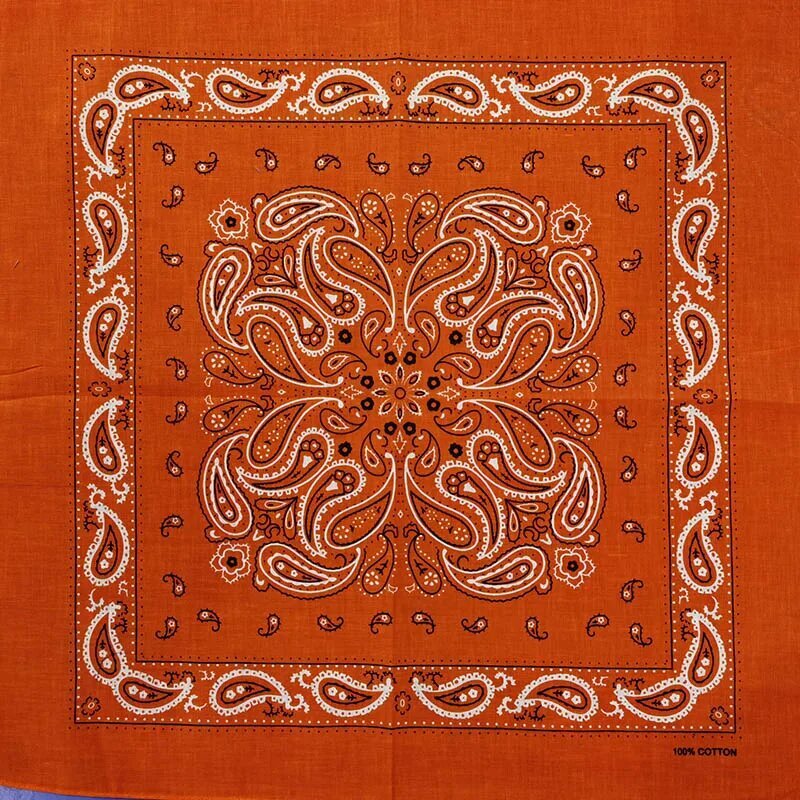 Оранжевая хлопковая бандана paisley, цвет 64