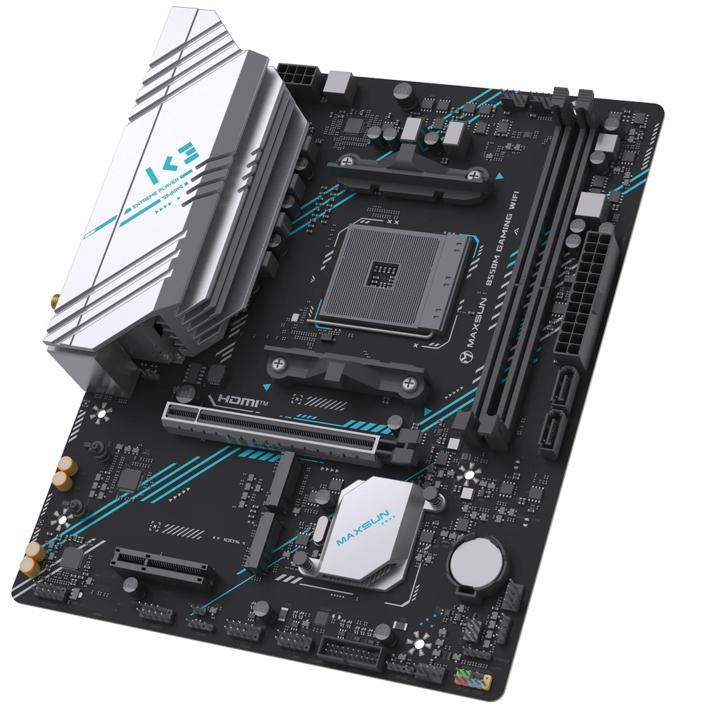 Материнская плата Maxsun MS-B550M GAMING WIFI черный, AM4, mATX, 2*DDR4, VGA/HDMI, 2*SATA3, 2*M.2