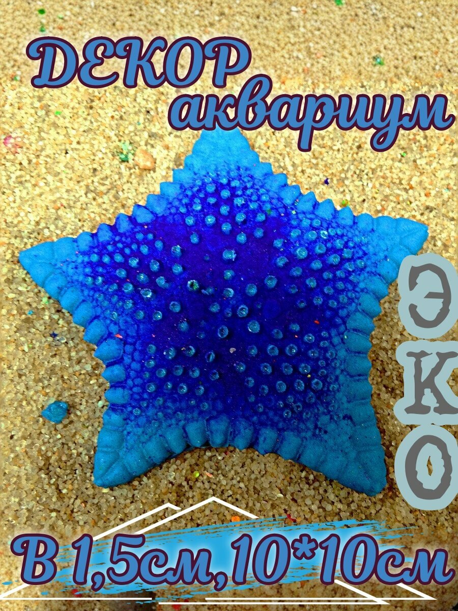 Звезда "Печенька" коралл ЭКО, для аквариума, натуральный вид, эко коралл, 10х10 см