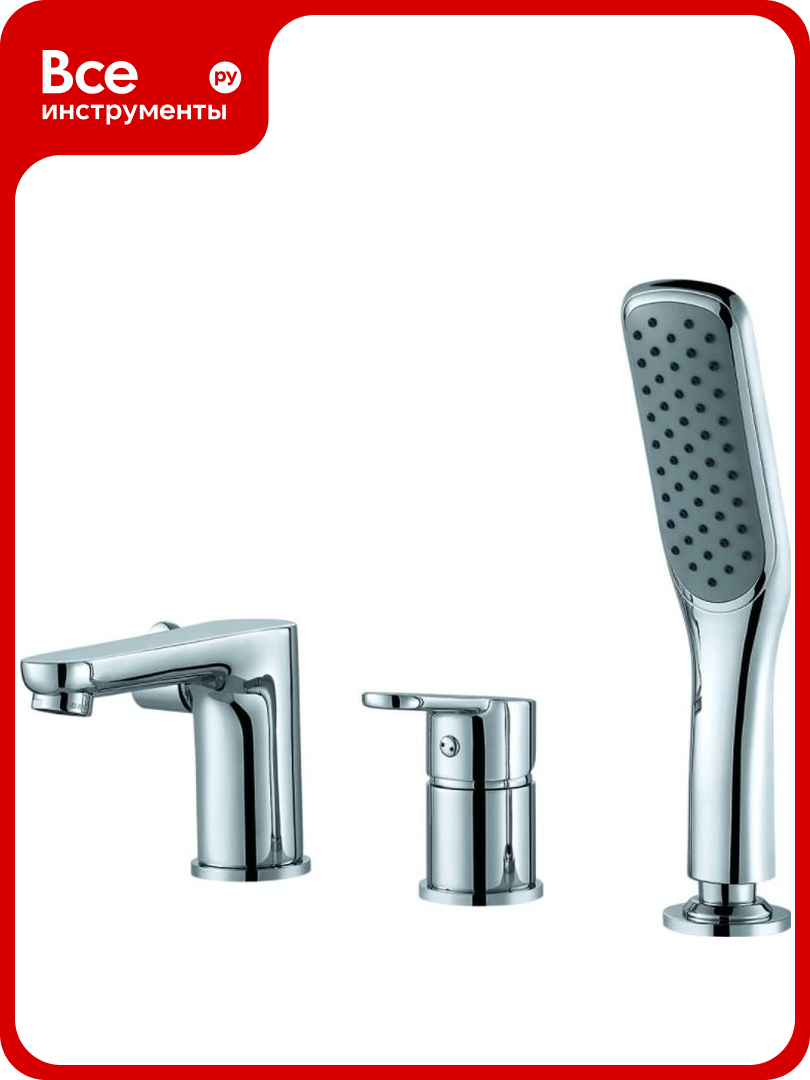 Смеситель однорычажный для ванны D&K DA1394941 с традиционным изливом, латунный корпус, хромированный, серия