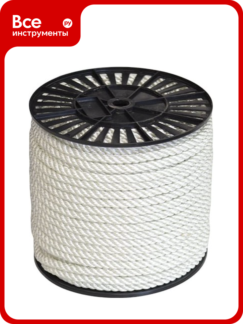 Полиамидный крученый канат truEnergy 10 мм белый катушка 100 м 12182, 10мм, множества задач