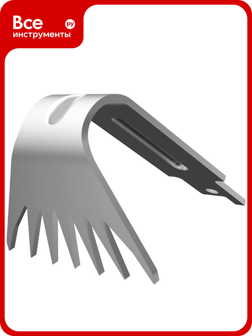 Средняя насадка для прополки Musashi ширина 50мм, 7 зубцов WE-705, никелированной высокоуглеродистой стали, 1,8 мм