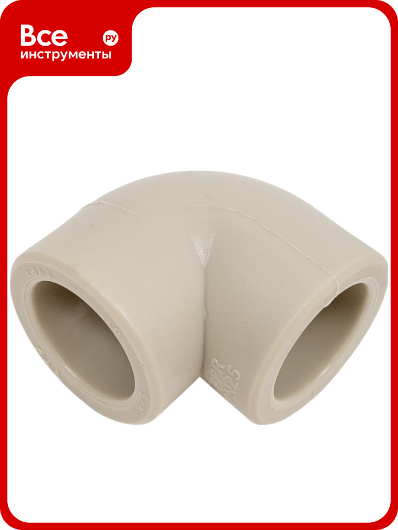 Угольник RTP PN25 90 градусов, внутр внутр D25 мм, серая 11032