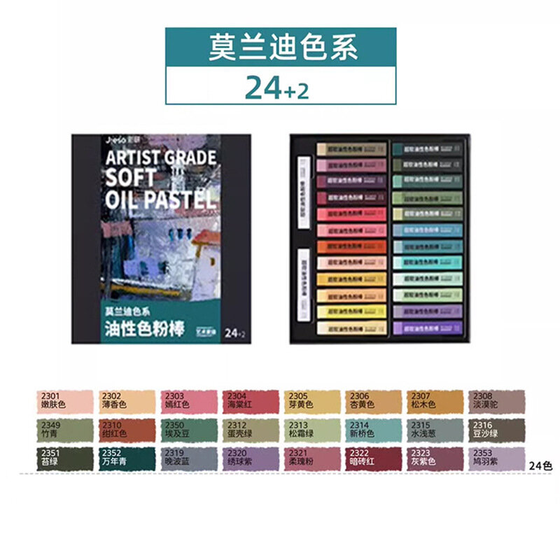 Набор цветных карандашей Caiyanfang "Fatty Super Soft", масляная пастель, 24 цвета