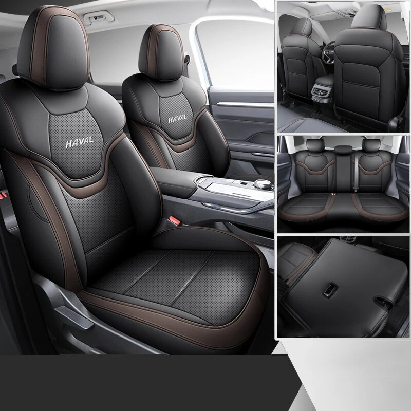 Полный комплект роскошных чехлов на автомобильные сиденья для Haval H6 2021-2023 360 °, качественные вентилируемые кожаные аксессуары для автомобильного интерьера Color 3