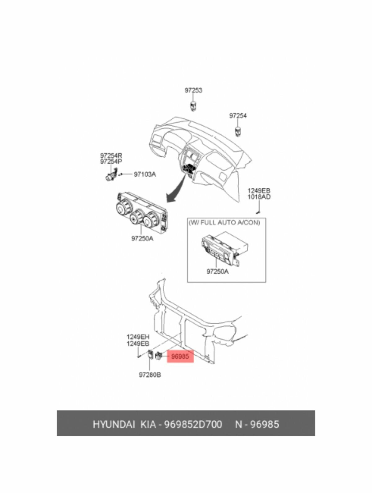 Датчик Температуры Воздуха[Org](Hyundai/Kia 969852D700)