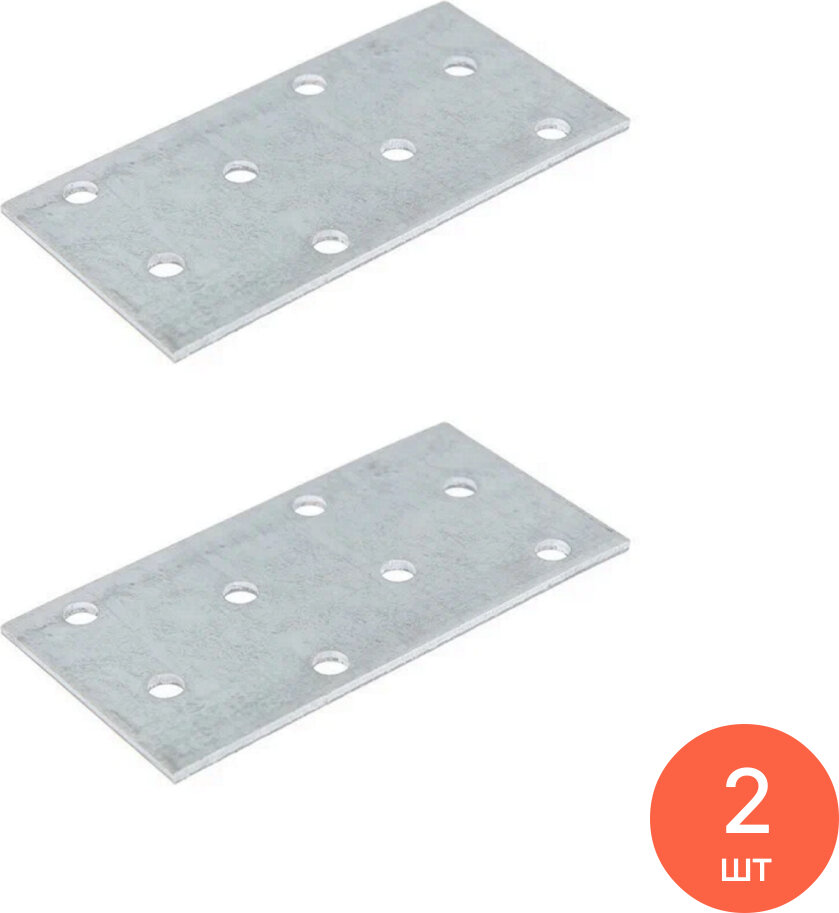Пластина крепежная Rock Solid Connection / Рок Солид Коннекшн для деревянных конструкций, из оцинкованной стали, размером 200х300х2мм / строительство и ремонт (комплект из 2 шт)