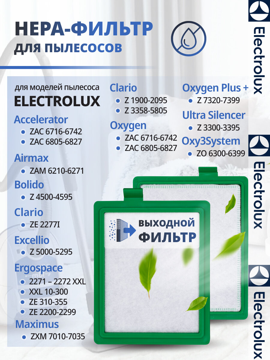 Hepa фильтр для пылесоса Electrolux Электролюкс, арт. EFH12, EFH12W, EL012W, EL012B, EL020