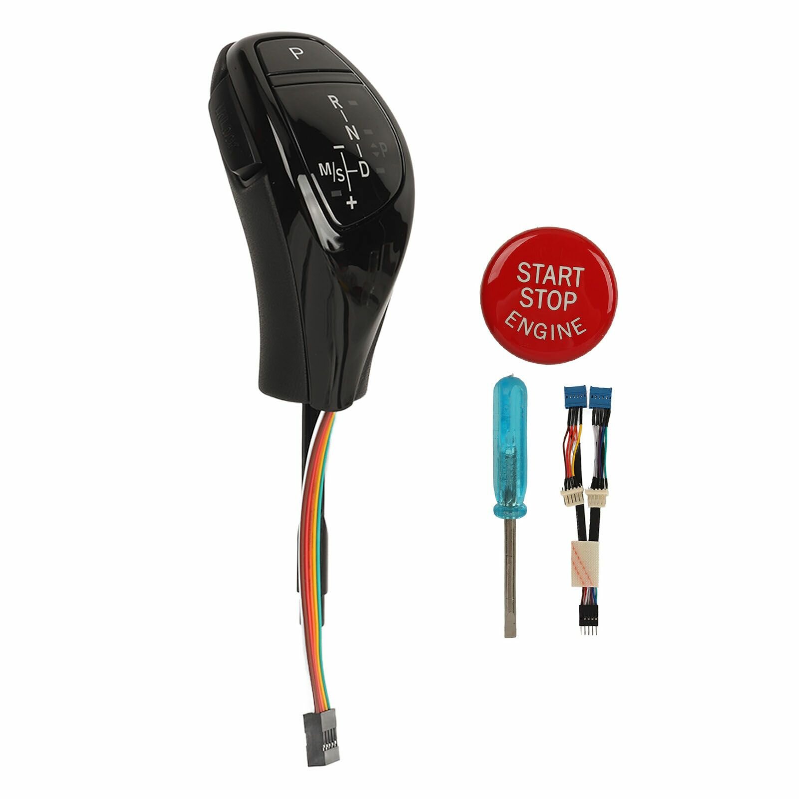 Светодиодная ручка АКПП с кнопкой старта, глянц. черный, LHD, для BMW E9x